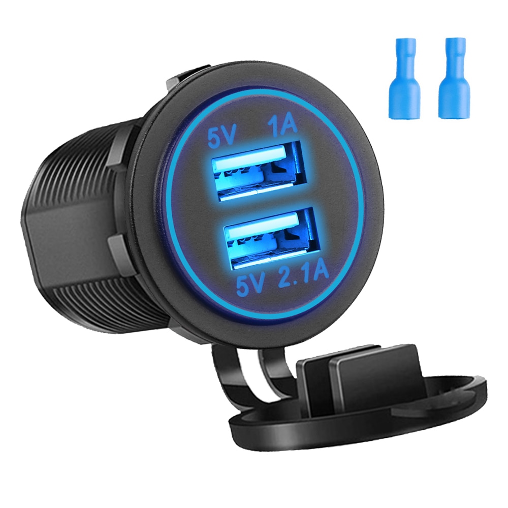 Dual Ports 12V/24V USB Charger Socket Waterproof Car Charger Mobile ...