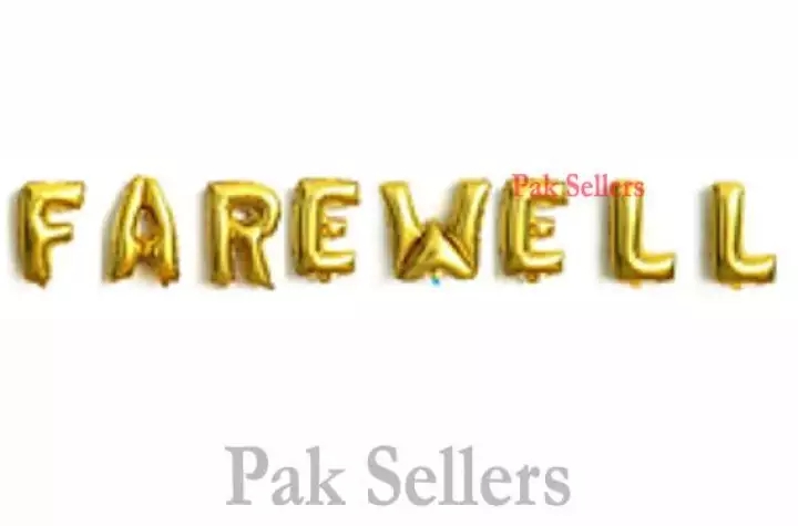 FAREWELL - Alphabets Foil Balloons Golden Color | Daraz.pk