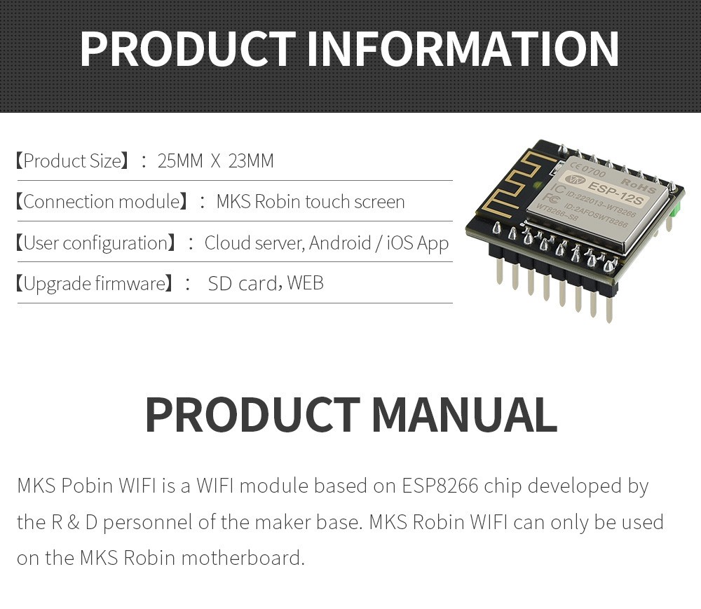 Two Trees esp12s Robin wifi v1.1 module d'imprimante 3D - Cdiscount ...