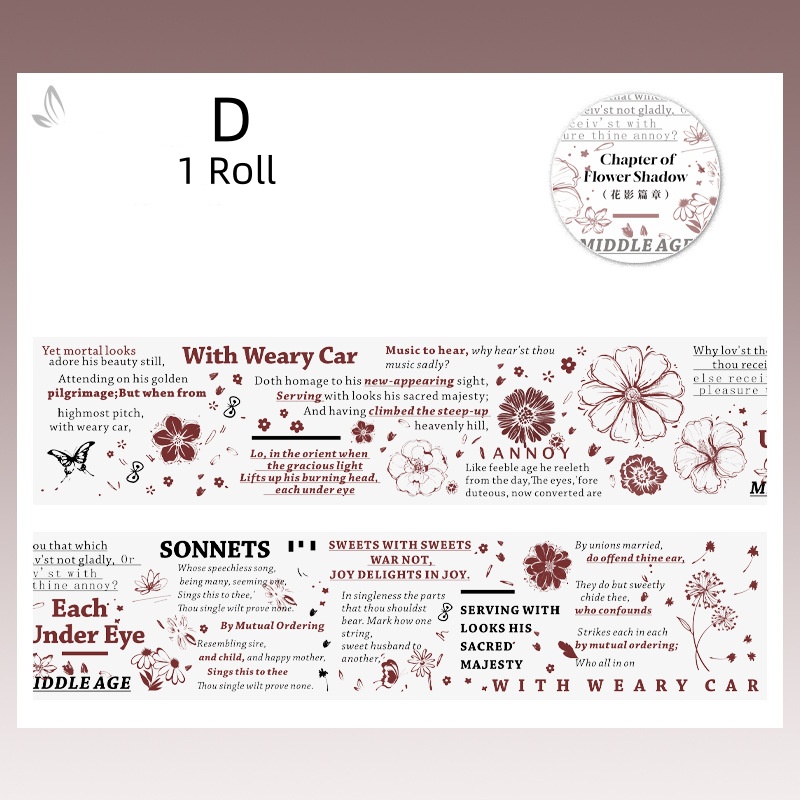 Panda Online 1 Roll Fragmented Poetry Series PET Masking Tapes ...