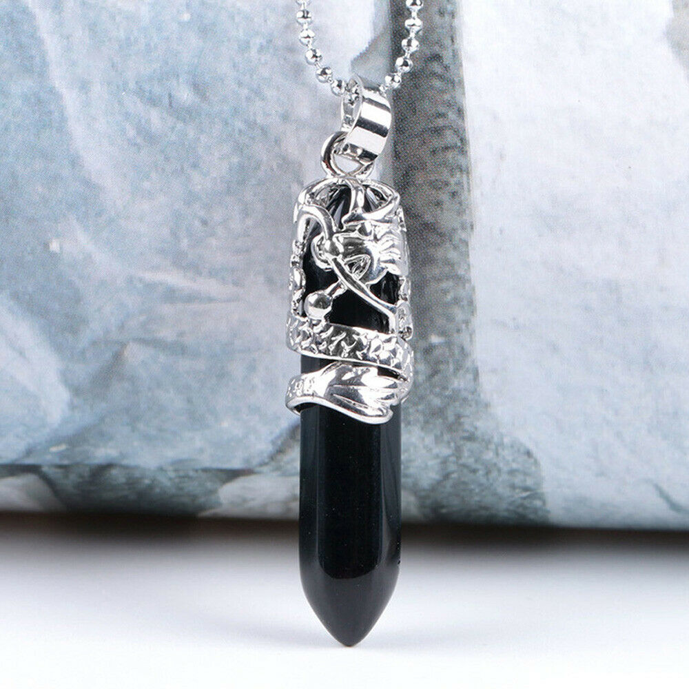 Natural Quartz Crystal Pendant Necklace / Ladies Simple Charm Necklaces ...