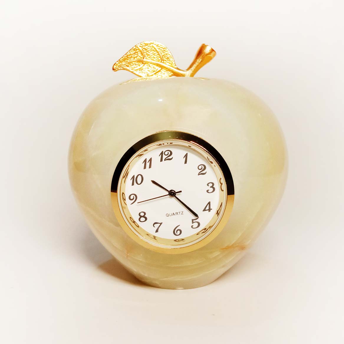 Marble Onyx Desktop Apple shape clock Pakistani souvenirs handcrafted ...