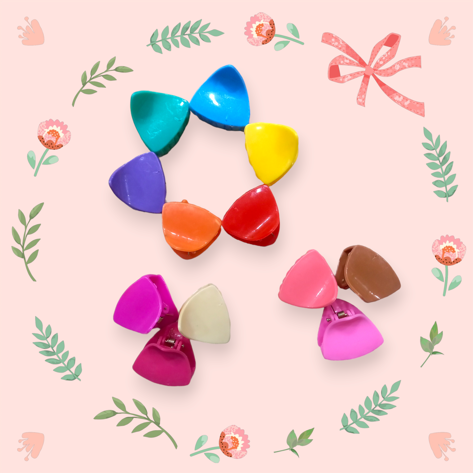 Pack Of 12 Multicolor Hair Clips For Girls And Women | Daraz.pk