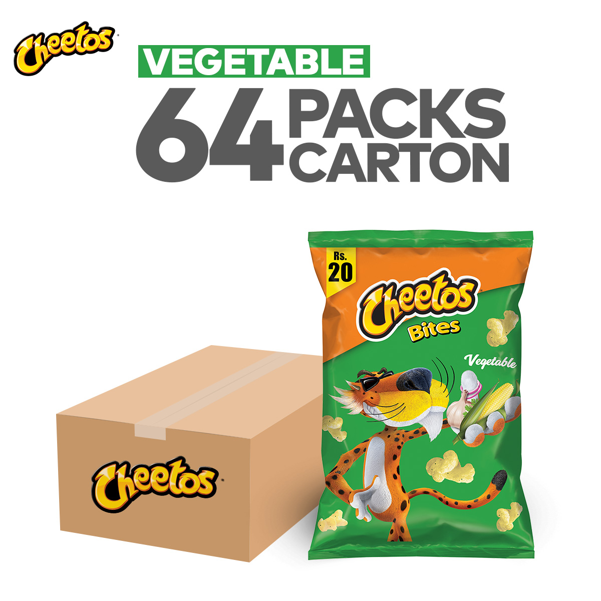 Cheetos Bites Chicken Vegetable Rs. 20 - Pack of 64 | Daraz.pk