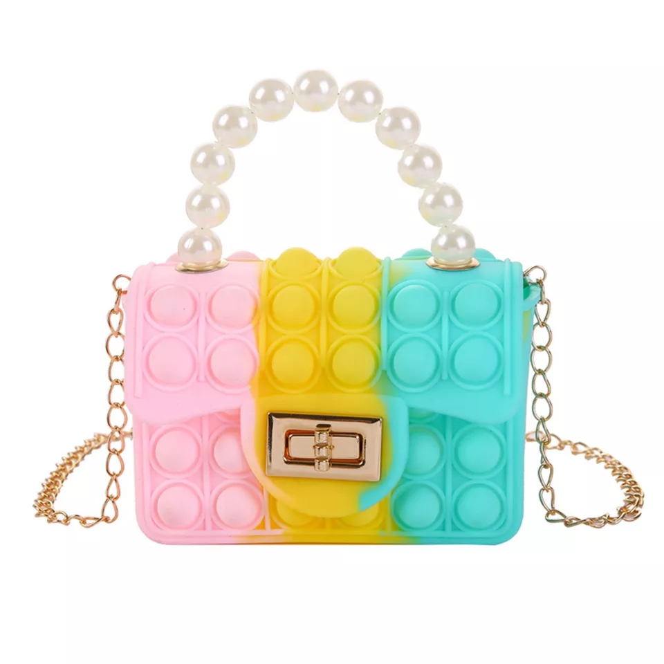 2021 Pearl Handle Mini Jelly Bag Stylish Crossbody Purse for Girls and ...