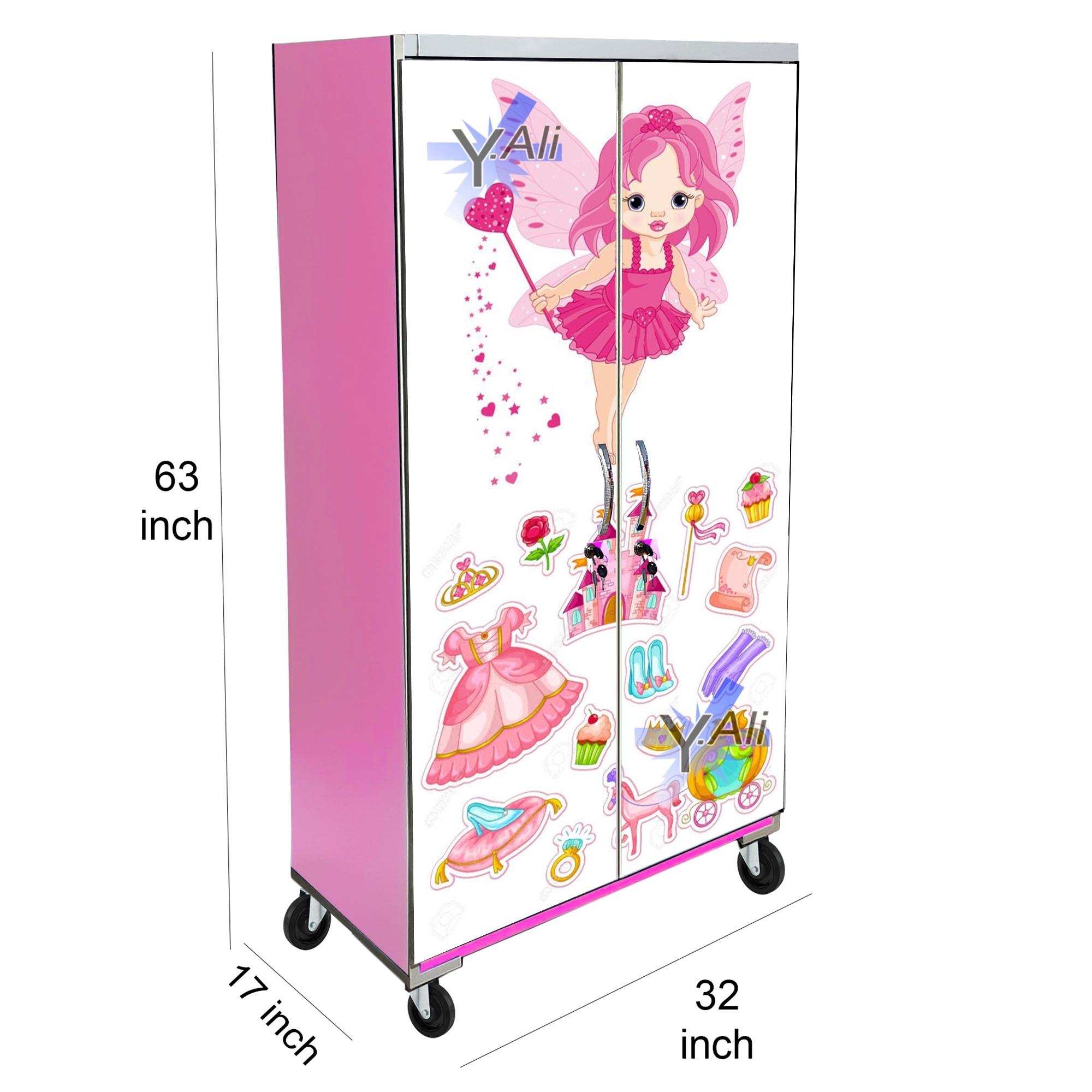 5 Feet Cartoons Theme wooden Sheet Wardrobe For Kids Cupboard Almari ...