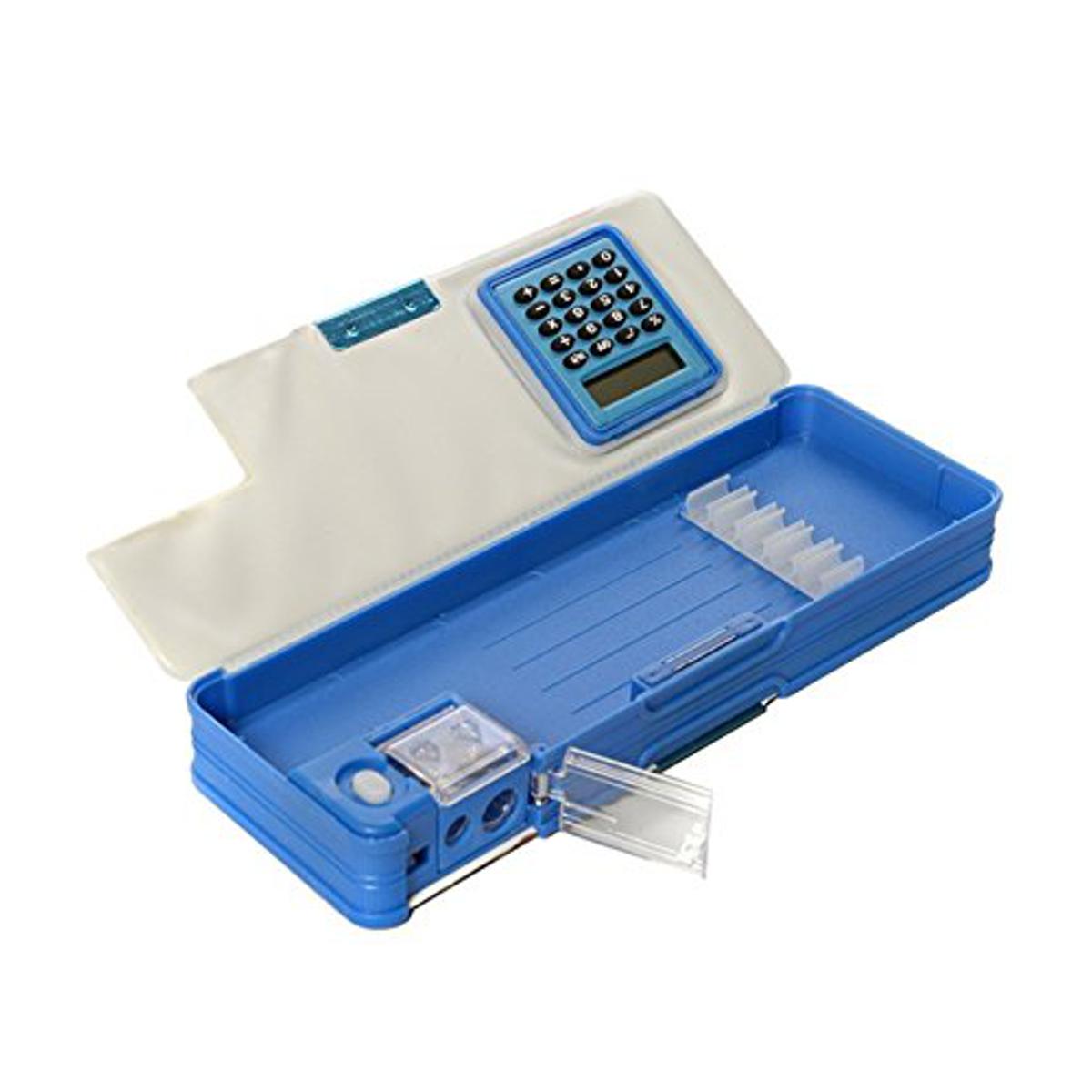 Double Sided Magnetic Button Geometry box with Calculator and Sharpener ...