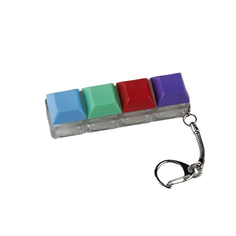 4-Keys Mechanical Keyboard Key Toy Keychain Party Stress Relief DIY ...