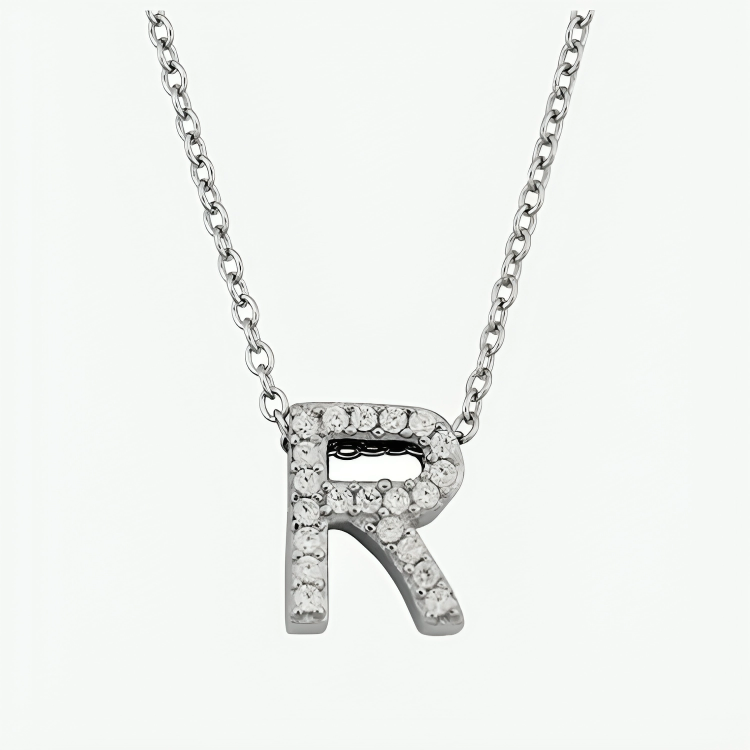 Silver Stainless Steel Alphabet Necklace/Locket/Pendants for Girls ...