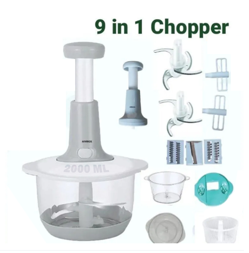Openi - 2000ml Chopper - Powerful Manual Food Chopper - Hand held Mini ...
