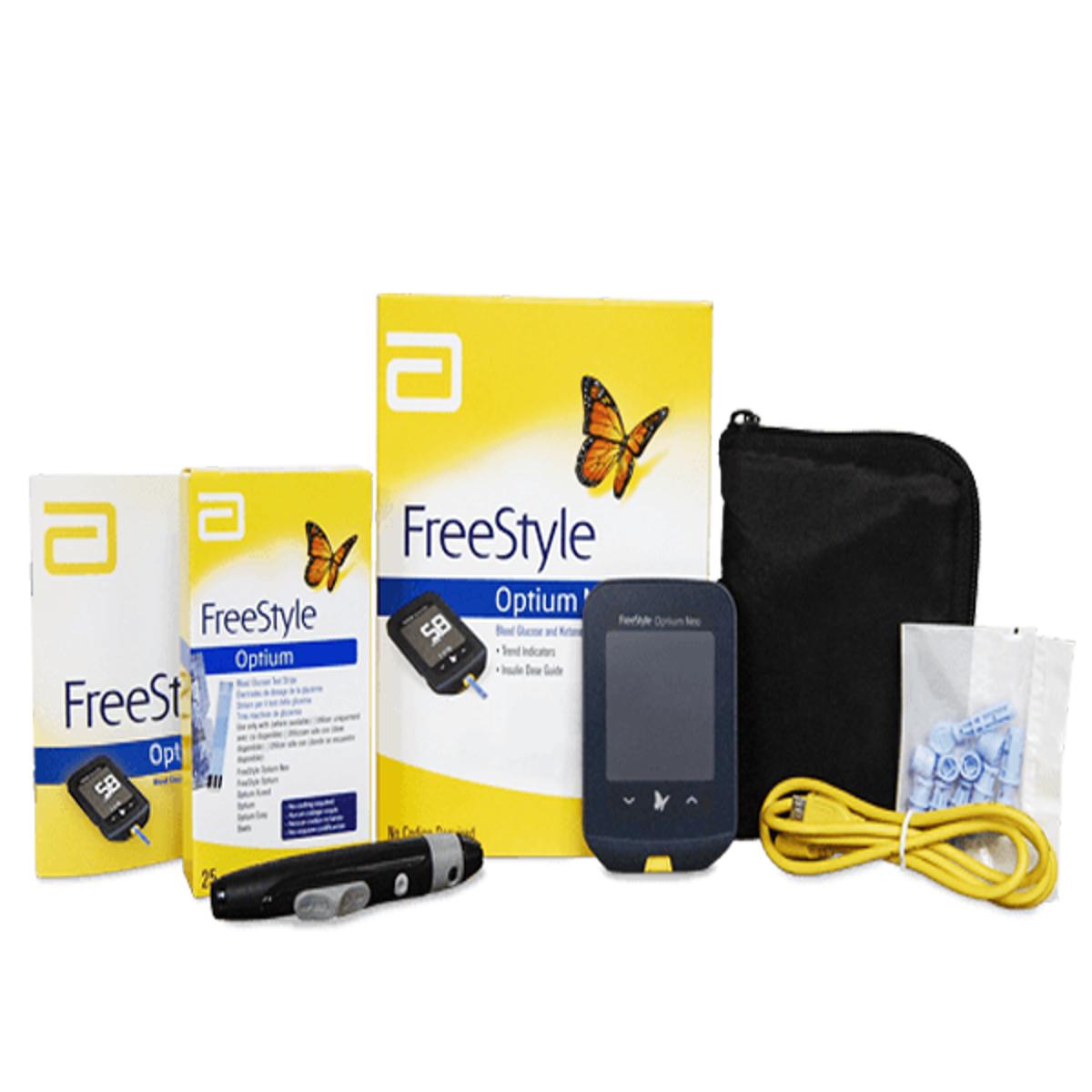 Free Style Optium Neo Glucometer With 10 Free Strips | Daraz.pk