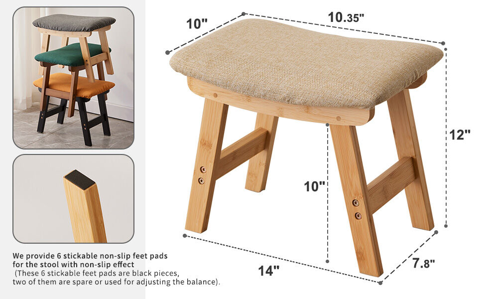 Foot Stool,Ottoman and Footstool,Small Sofa Foot Rest,Bamboo Foot Stool ...
