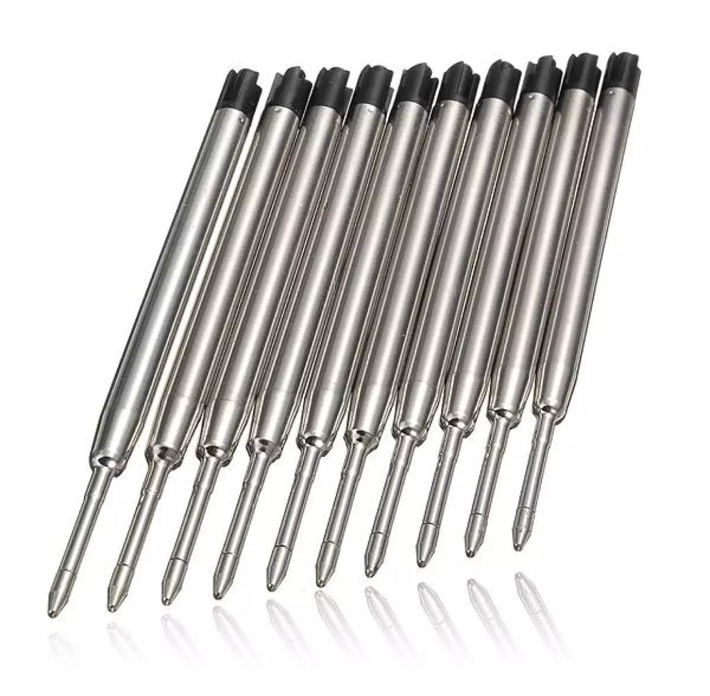 10X Black Ballpoint Pen Refills Fine Point Medium Standard for Parker ...