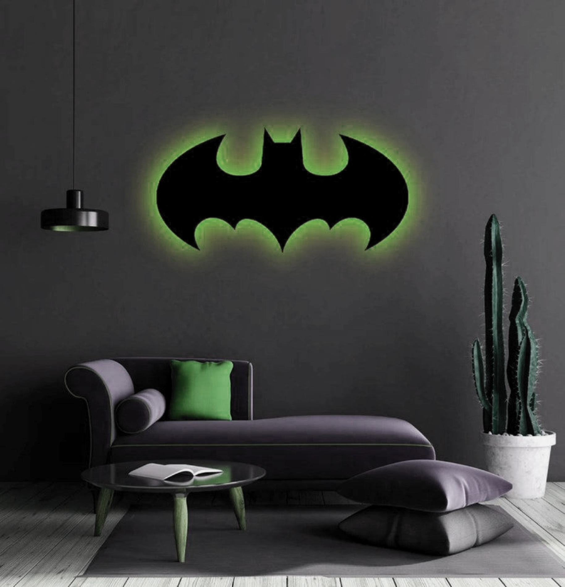 InsideDecors (ID) Wooden Batman Logo LED Wall Lamp/ SILHOUTTE - Bat ...