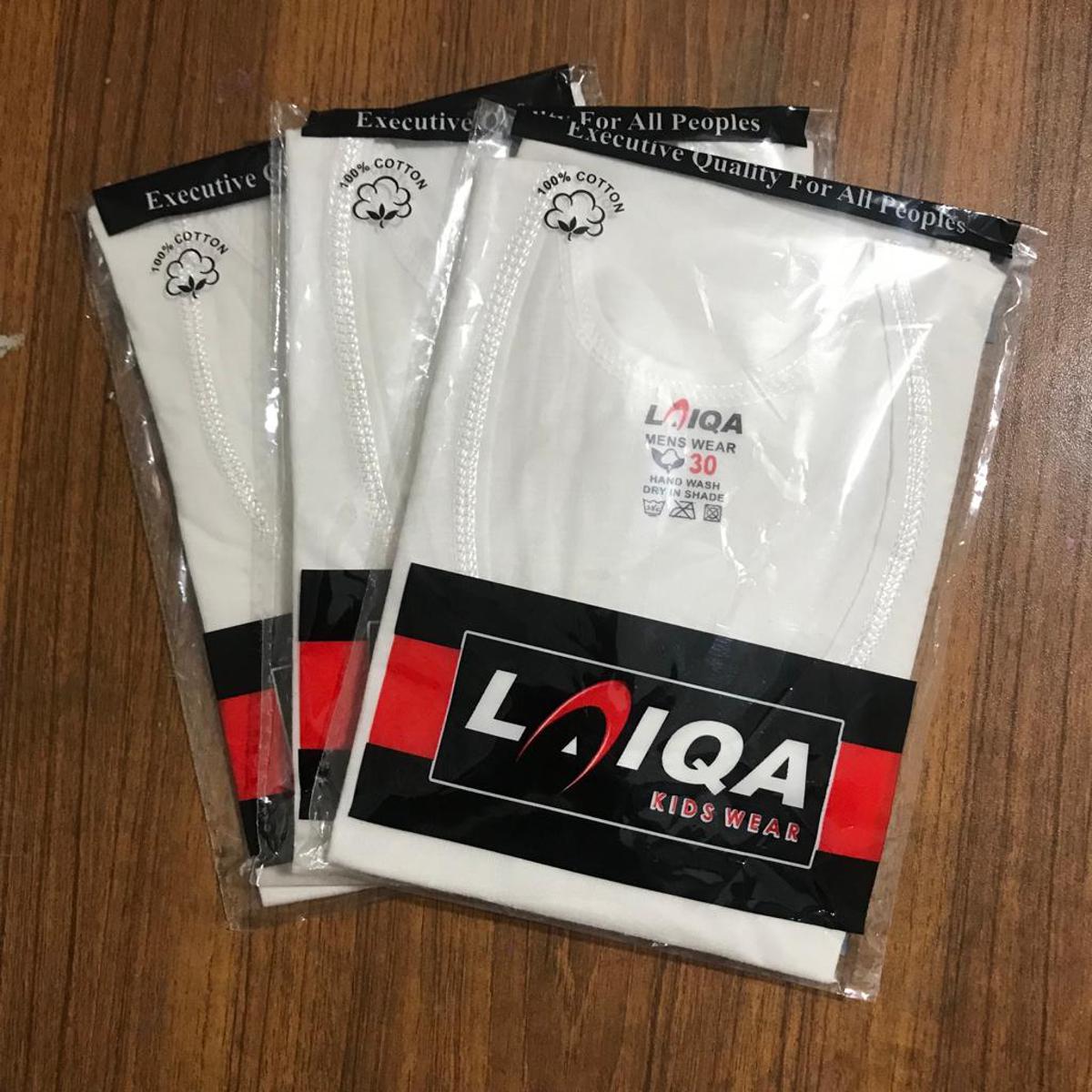Pack of 3 Laiqa Kid's Banyan without Sleeves - Original Cotton Vest ...
