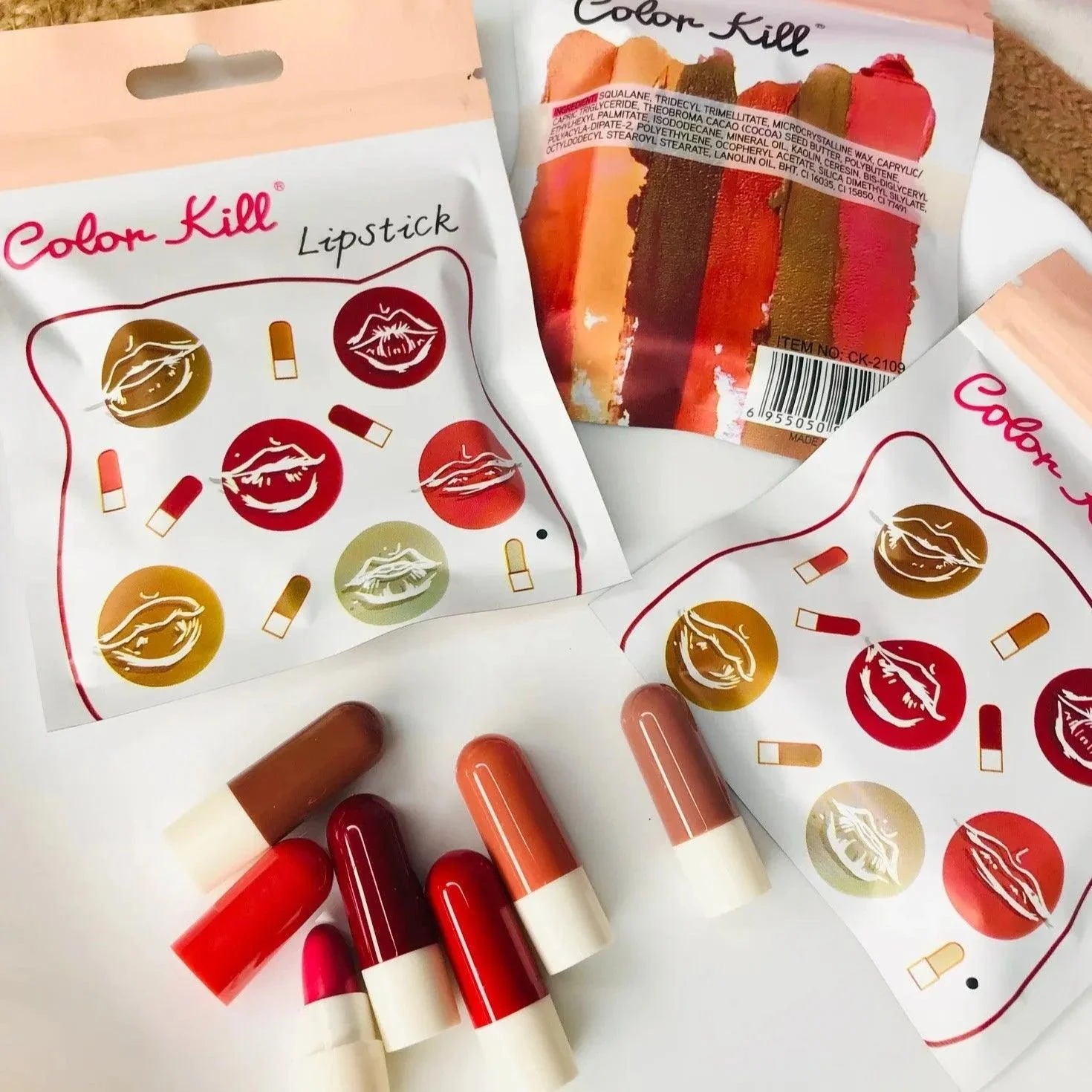 Mini Lipstick Set, Portable Mini Lipstick Set Capsules Matte Lipstick ...