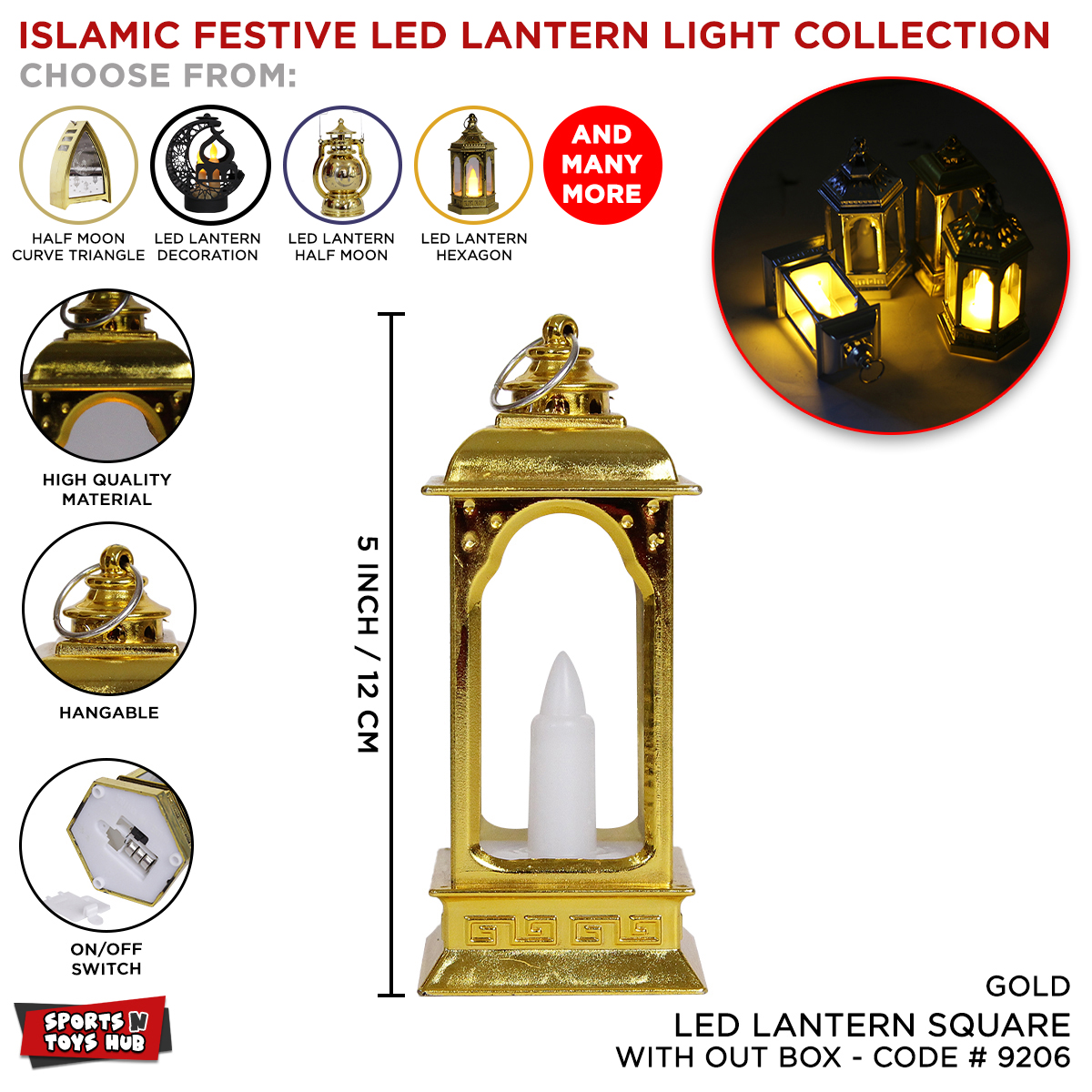 Islamic Festive LED Lantern Light Collection, Candles Lights Ramadan ...