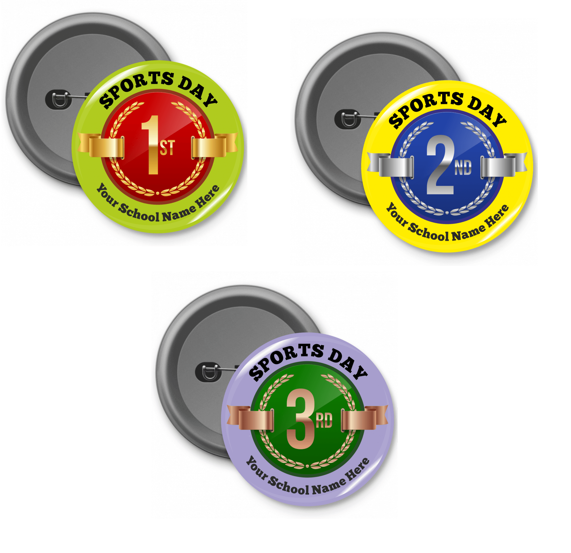 School Sports Day Position Badges pack of 3 | Daraz.pk