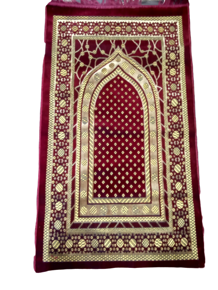 Prayer Mat Maroon Velvet with Foam Jaye Namaz ( Jai Namaz Maroon ...