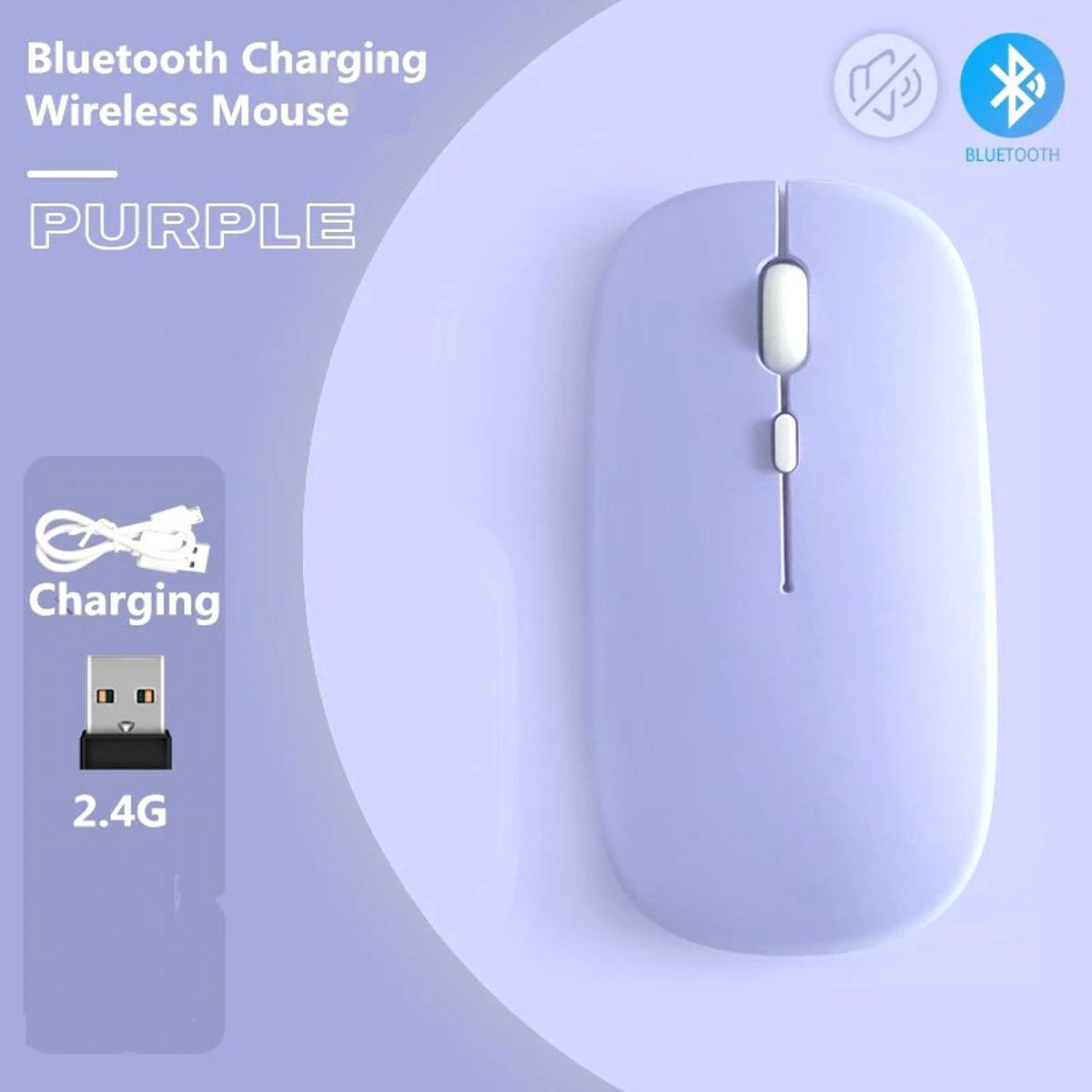 Macaron Rechargeable Wireless Bluetooth Mouse 2.4G USB Mice For Windows ...