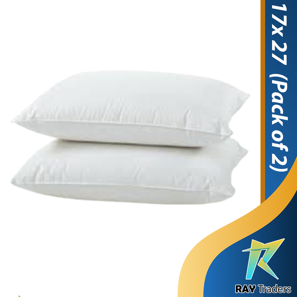 White Pillow Pack Of 2 (Two) PC Filling Imported Ball Fiber Polyester ...