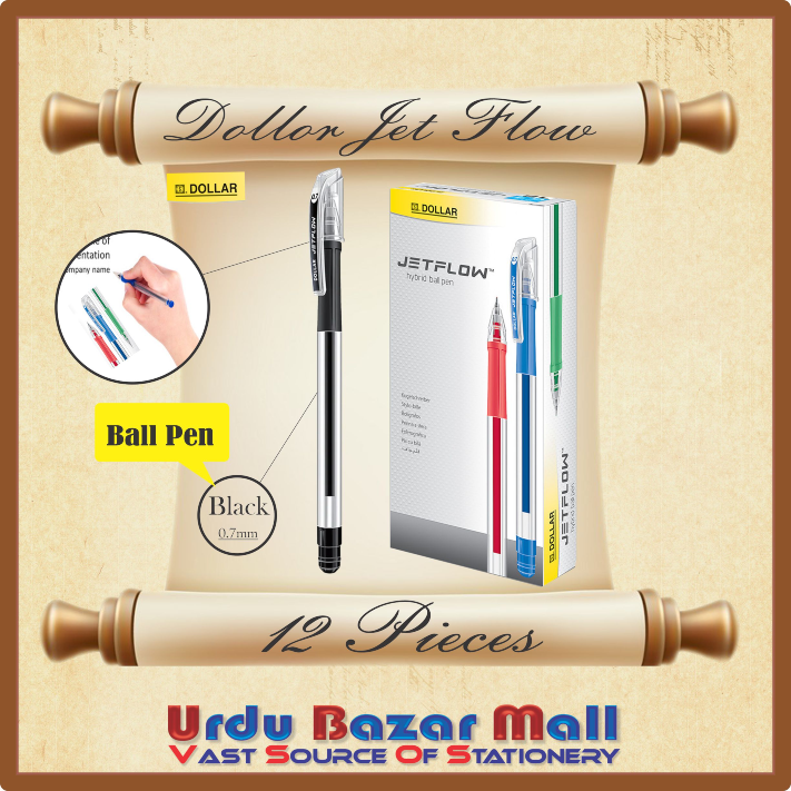 Ball Pen, Original Jet Flow Ball Pens, Hybrid Ball Points, Black Color ...
