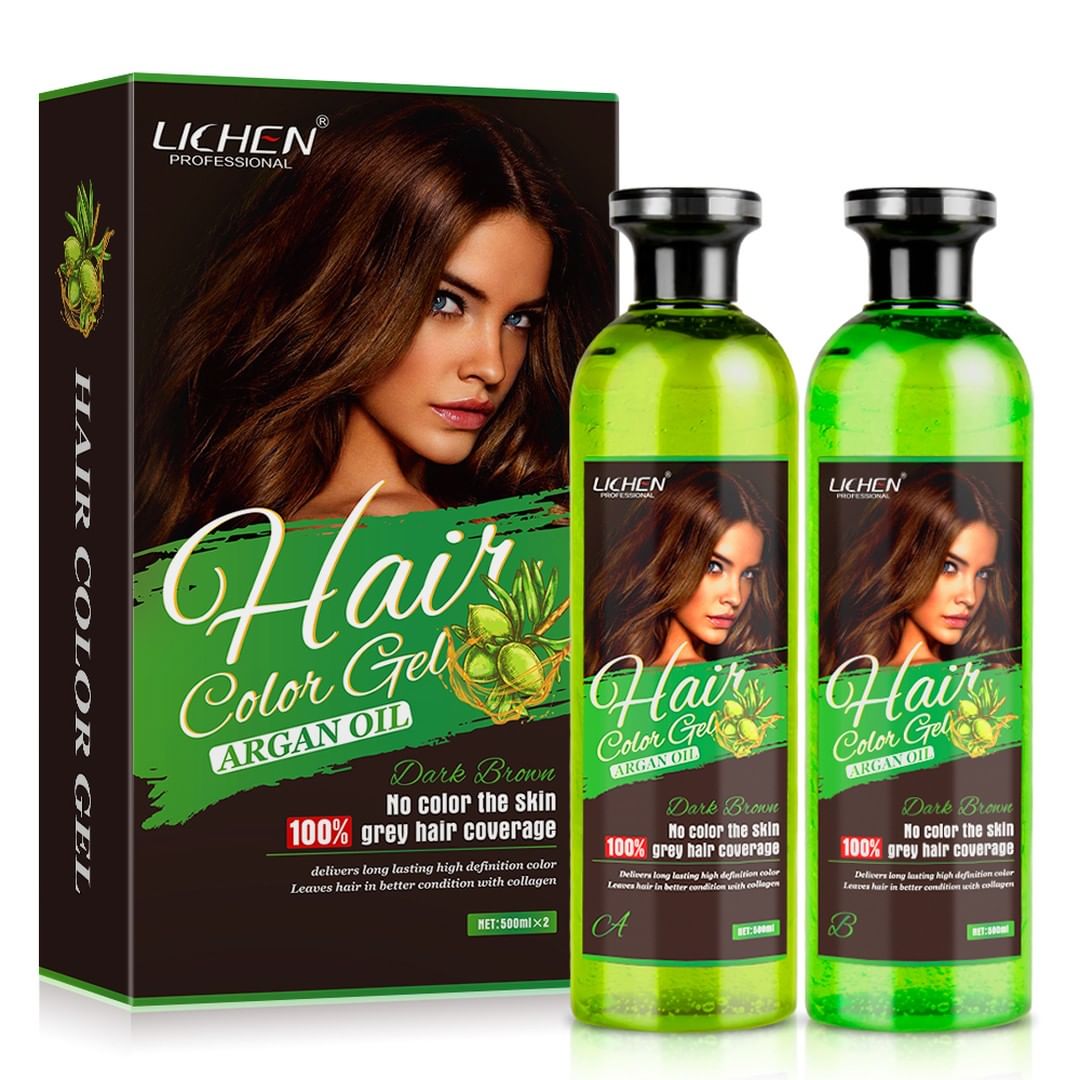 Lichen Hair Color Gel Natural Black (Argan Oil) 500ML* 2 - 1000ML ...