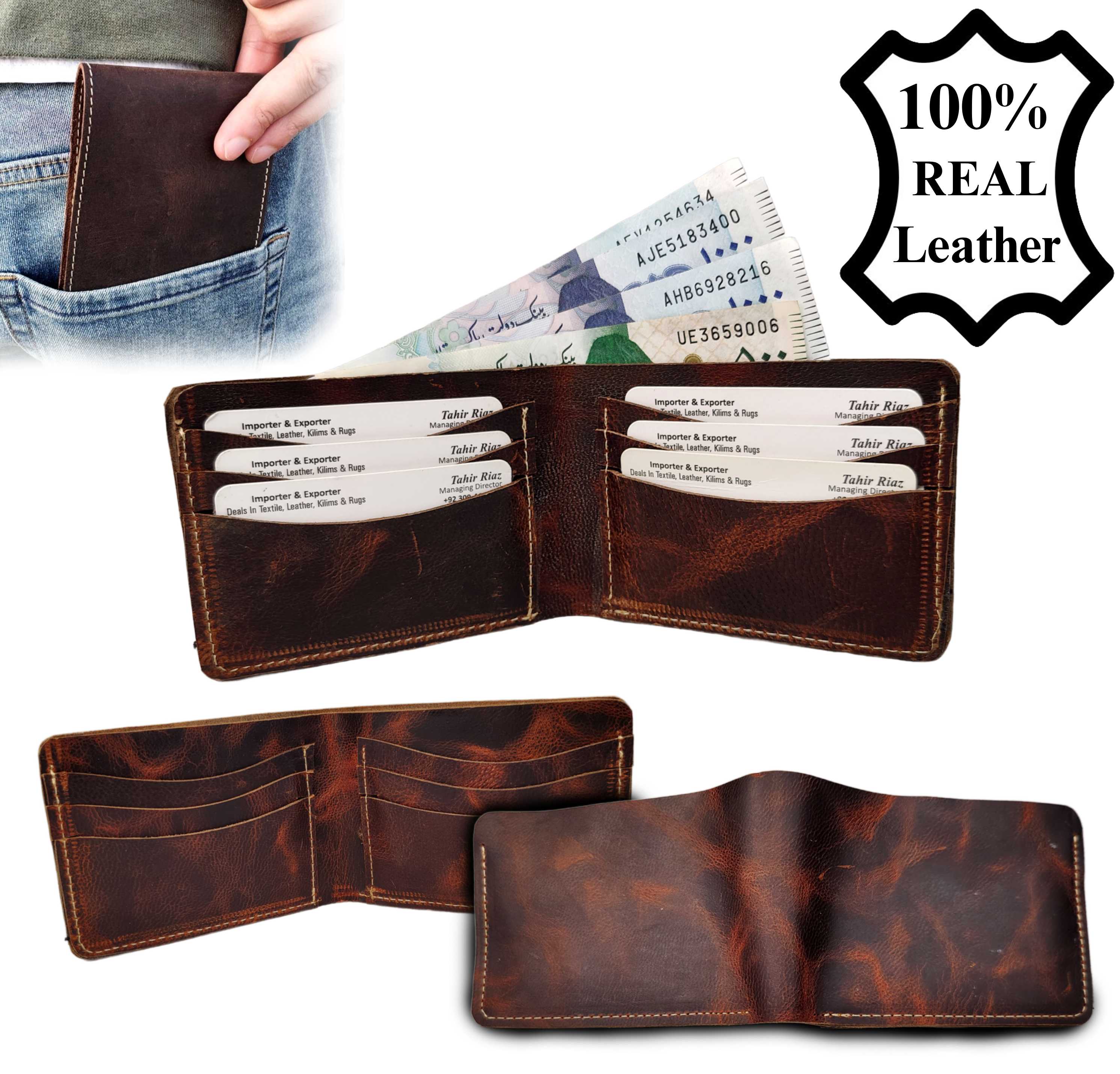 Premium Crazy Horse Leather Men's Wallet with RFID Protection - Stylish ...