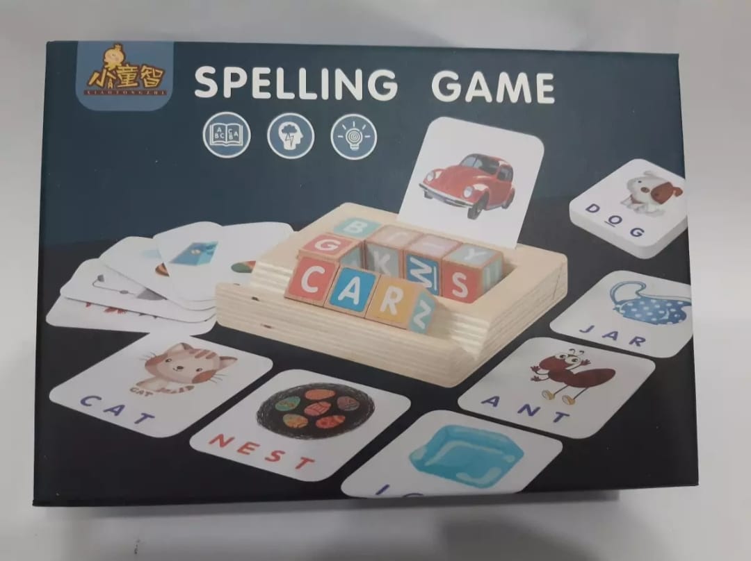 Words Spelling Game Matching Letter Game Wooden Blocks Alphabets ...