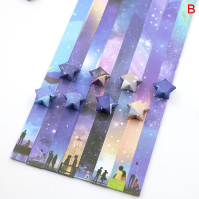 136 X Folding Paper Lucky Star Paper Strip Sky Universe Pattern Origami ...