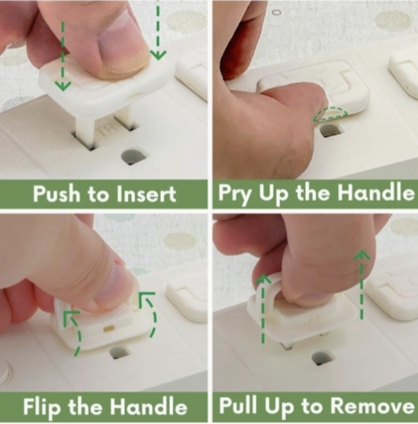 Pack of 10 Power Socket Cover Outlet Plug Covers Kids Electric Safety ...
