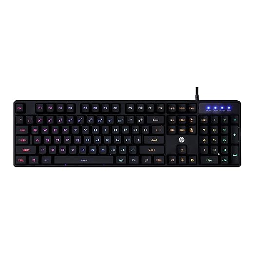 HP K300 Backlit Membrane Wired Gaming Keyboard with Mixed Color ...