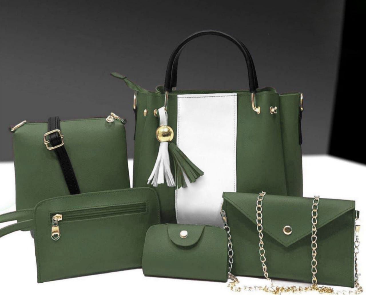 Hand bags for girls pack of 5 piece set with long strap | Daraz.pk
