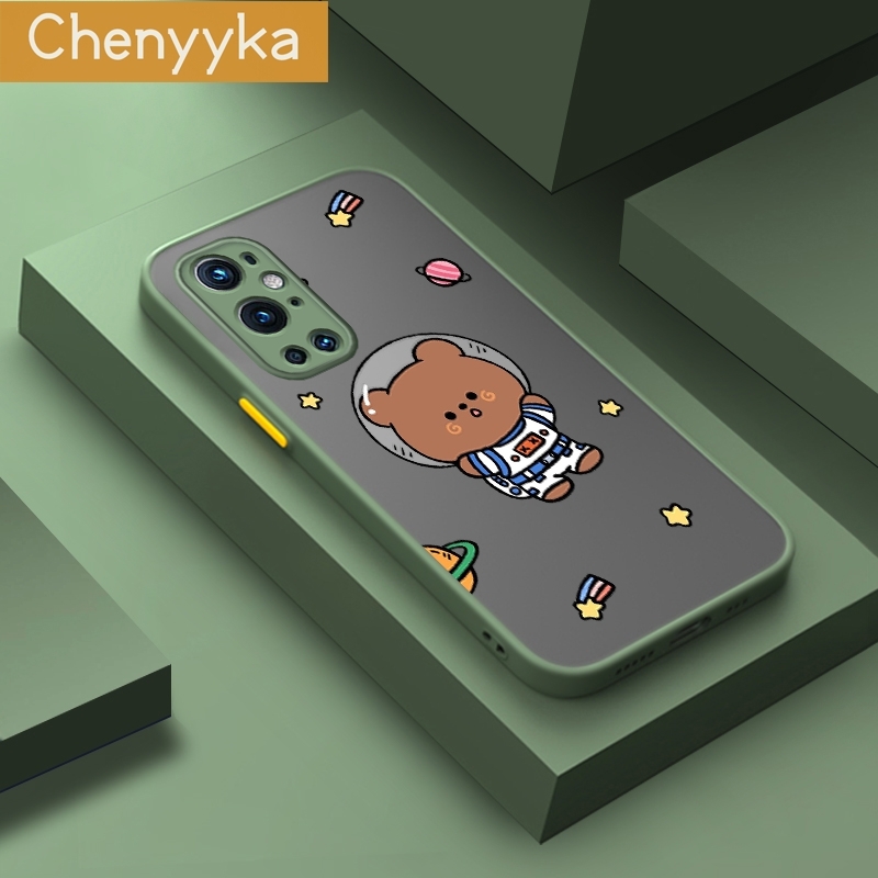 chenyyka For Oneplus 9 Pro Case Cartoon Tide Space Bear Frosted ...