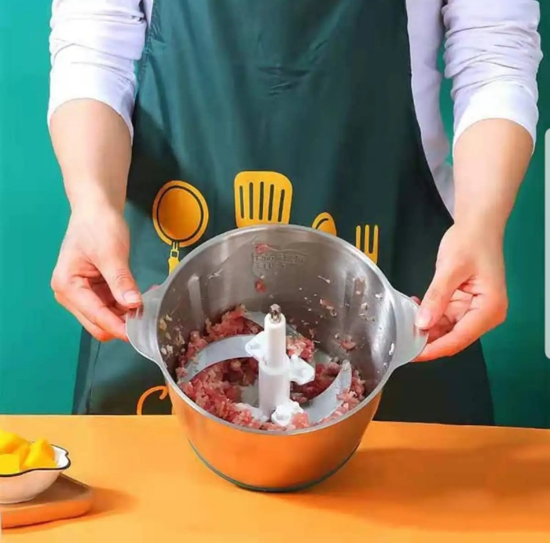 Electric Meat Grinder chopper Stainless steel sharp 4 blades 4 pcs 250 Watts Copper Motor | Daraz.pk