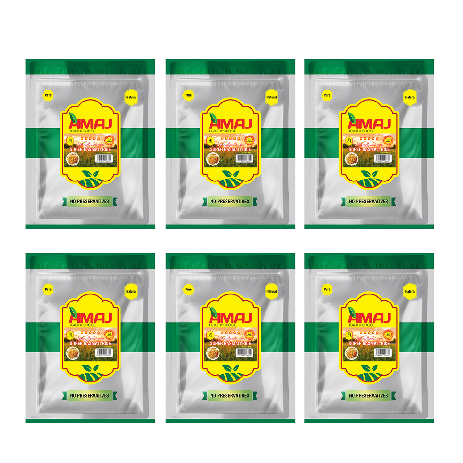 Premium Basmati Rice 1121 Kainat Pack of 6 each packet 1kg | Daraz.pk