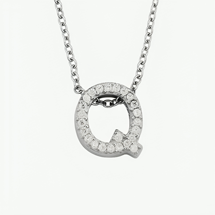 Silver Stainless Steel Alphabet Necklace/Locket/Pendants for Girls ...