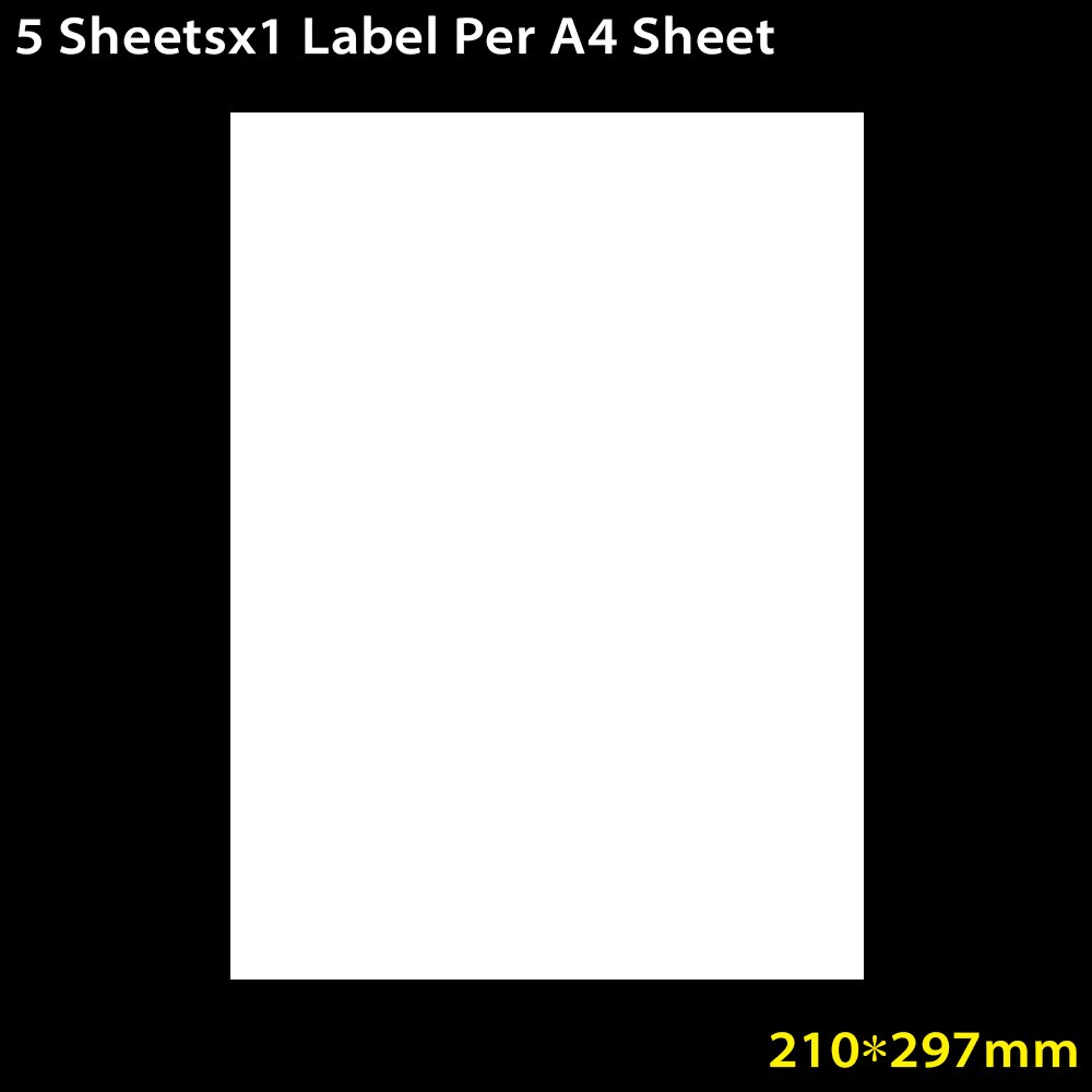 5 Sheets A4 Writable Address Labels Self-Adhesive Name Sticker Package ...