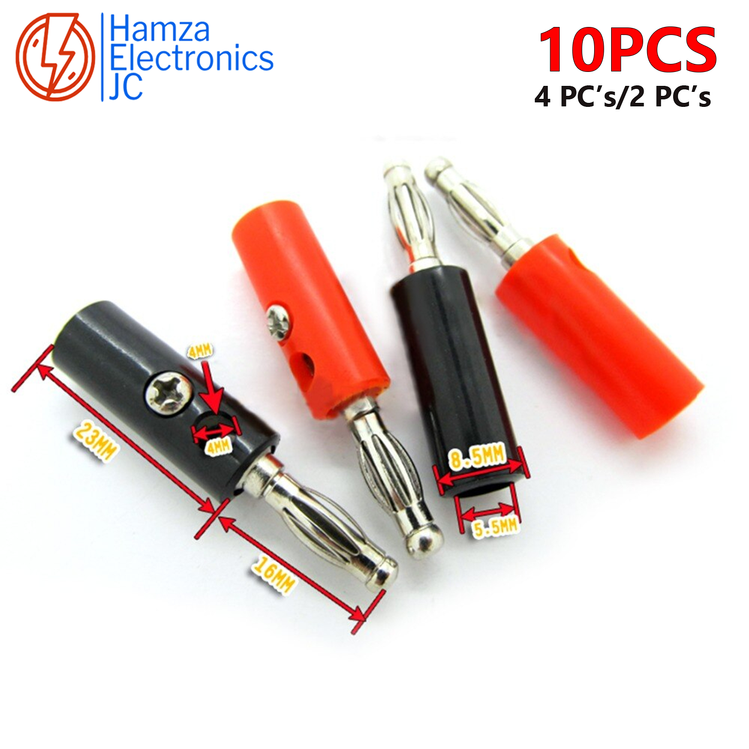 1/2/5 Pairs Speaker Wire Cable 4mm banana plug Male Adapter Screw for ...