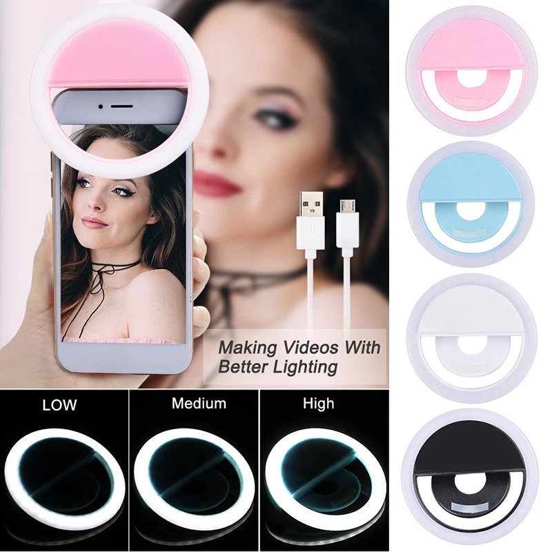 Rechargeable Mini ring light for Selfie LED Ring Light 360 Led Light ...