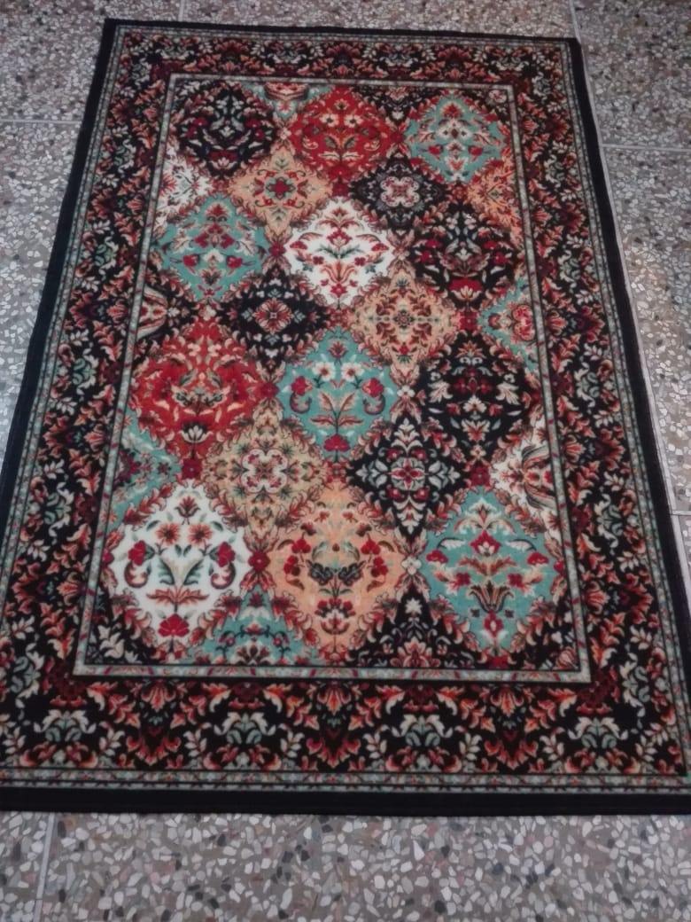 Living Room Carpet 4ft x 6ft, Digital Printed Polyester Microfiber Rug ...