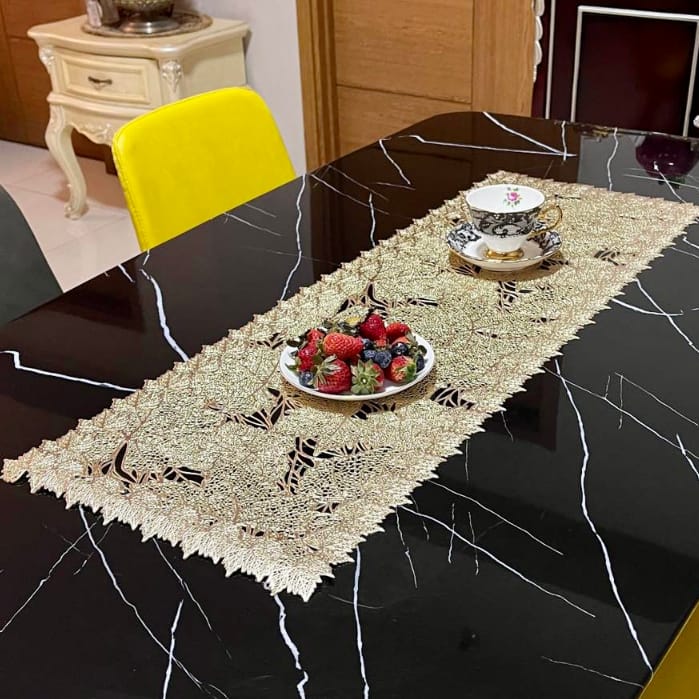 3 Feet Leaf Vinyl Table Runner, Center Table Dressing Table Non-Slip ...