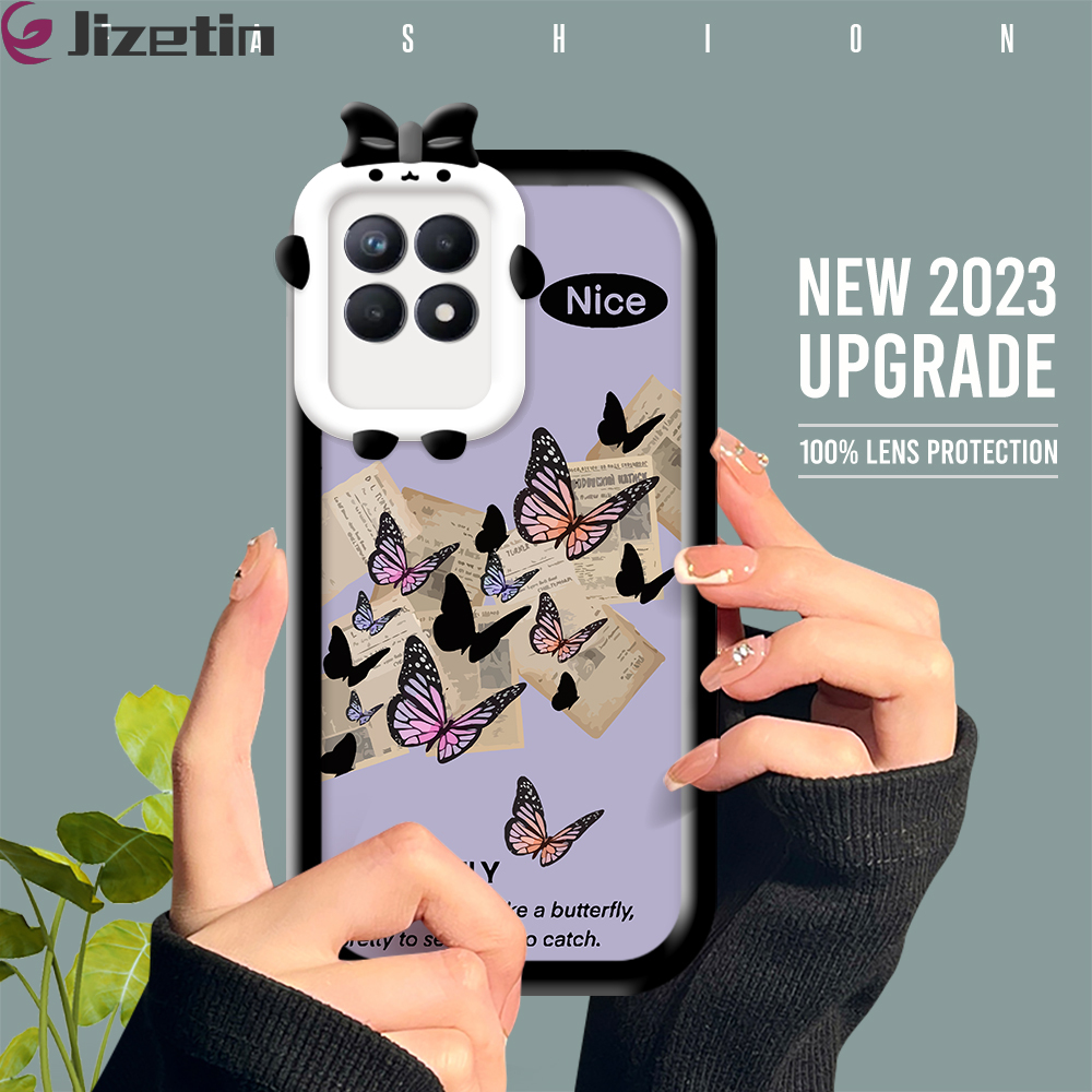 Jizetin for Realme Narzo 50 / Realme 8i Back Cover Black Purple ...