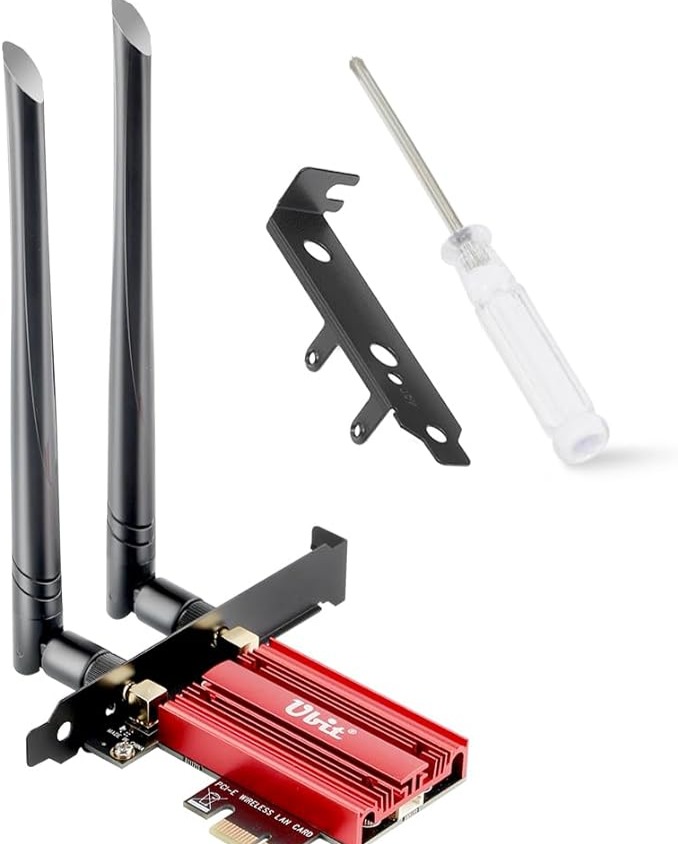 Ubit WiFi Card, Tri-Band 5400Mbps WiFi 6E 6GHz PCIe WiFi Card, BT 5.32 ...