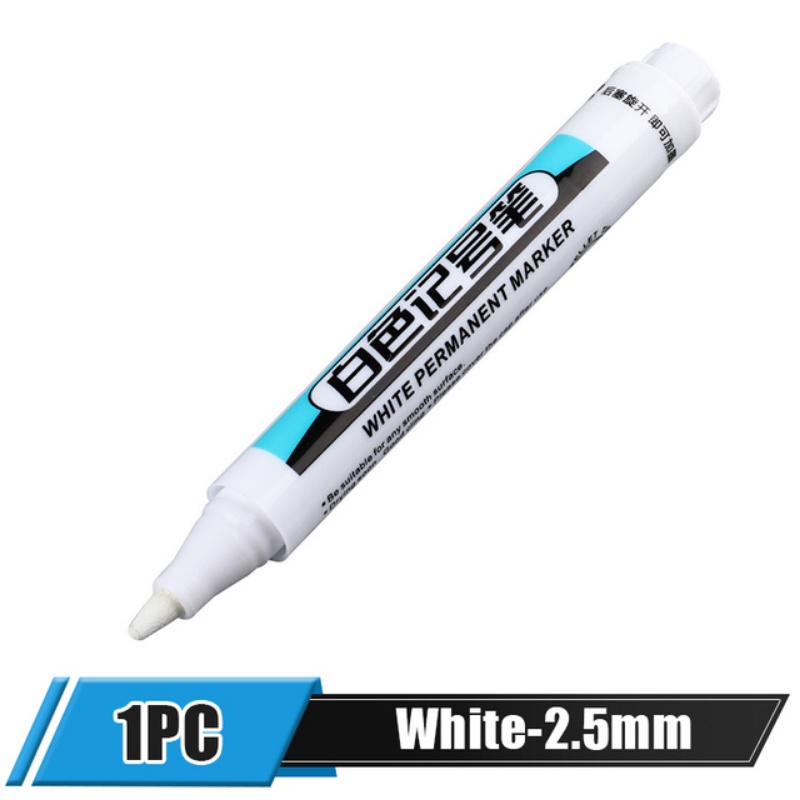 1PC 0.7/1.0/2.5mm White Marker Pen Oily Waterproof Gel Pens DIY ...