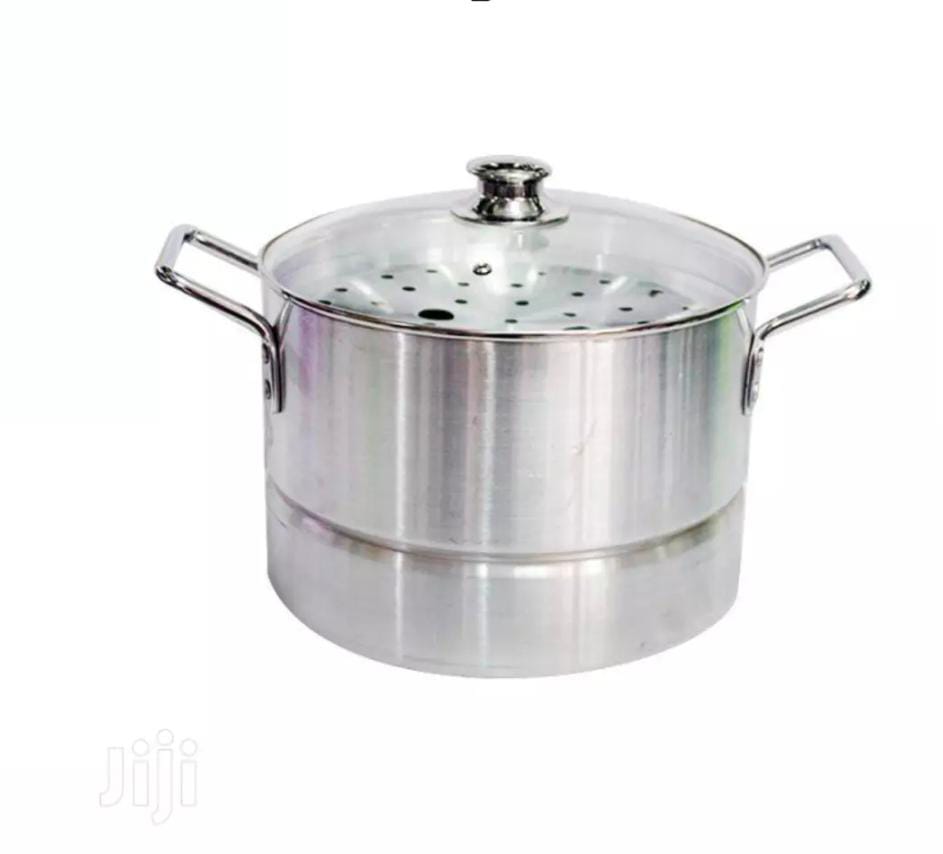 SONEX ROYAL SILVER ( JIST ) STEAMER POT WITH GLASS LID - KSP | Daraz.pk