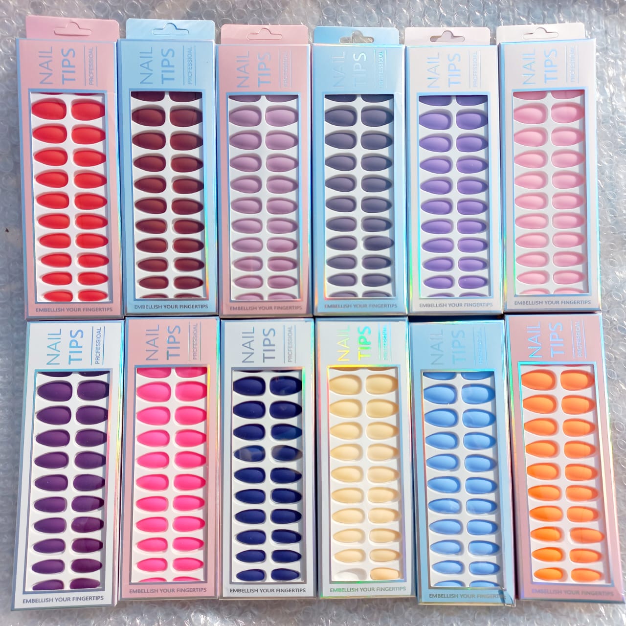 24 Pcs - Artificial Matte Color full Nails Set - Branded Nails False ...