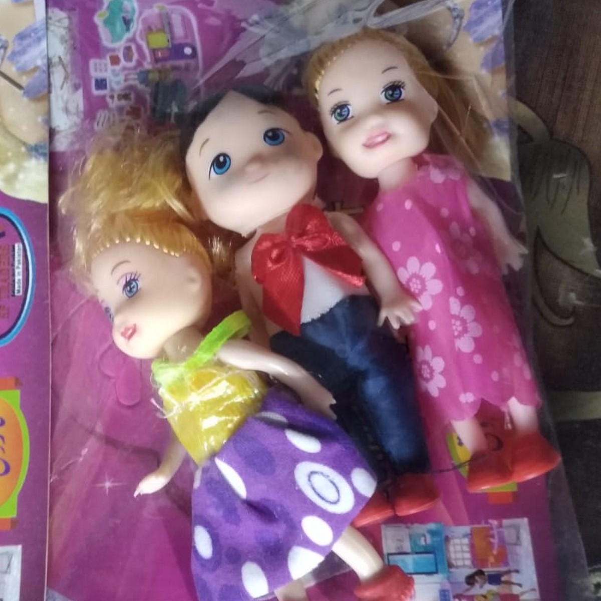 3 Pieces Small Dolls For Kids 2 Girls 1 Boy Toys Finger Size | Daraz.pk