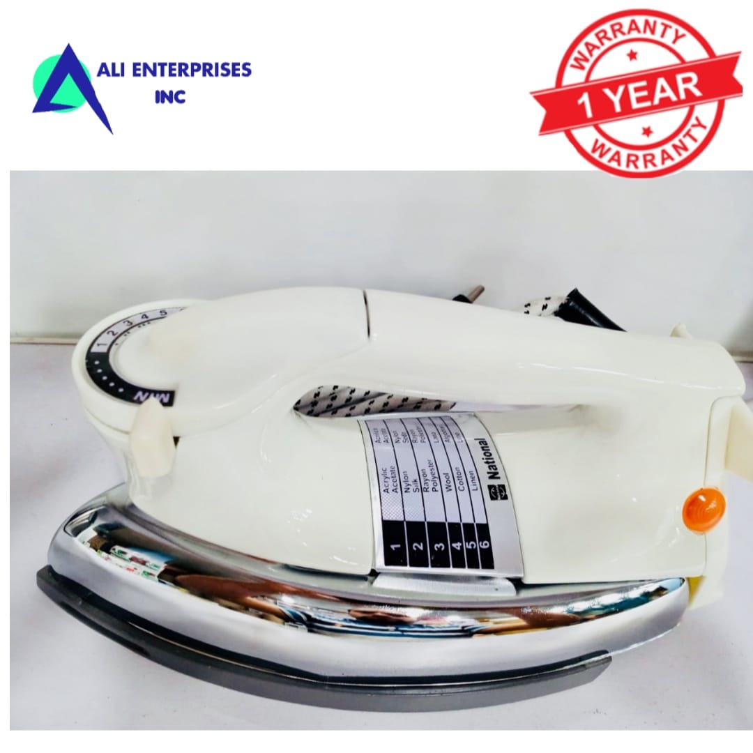 National Dry Iron 700W Power - Heavy Weight Iron with Non-Stick Plate ...