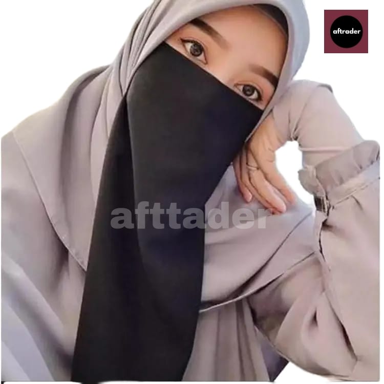 pack of 1 black half niqab patti for women hijab | girls burqa | nikab ...